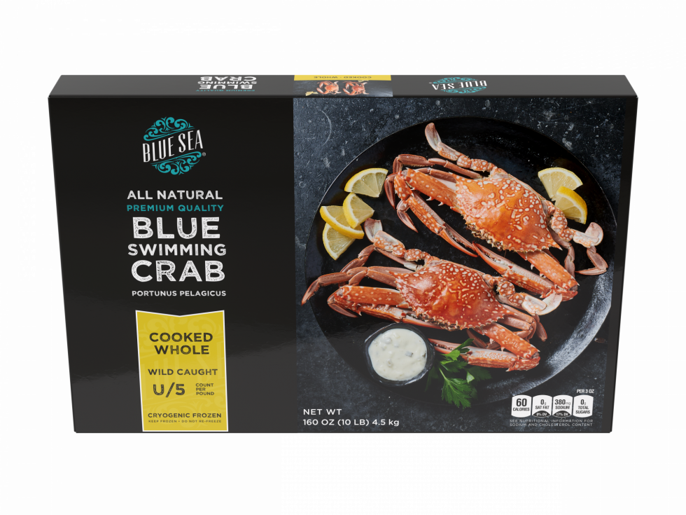 Blue Swimming Crab (Whole Cleaned) Cooked - Blue Sea